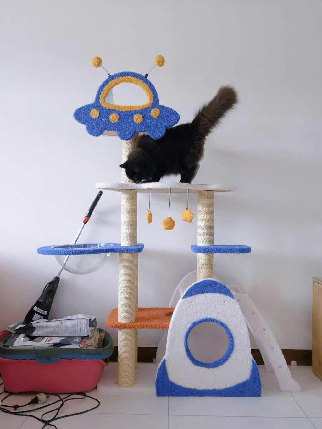 Deluxe Large Space Cat Tree Blue Climbing Frame Cat Tower – MEWCATS