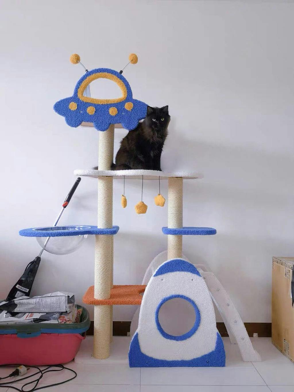 Deluxe Large Space Cat Tree Blue Climbing Frame Cat Tower – MEWCATS