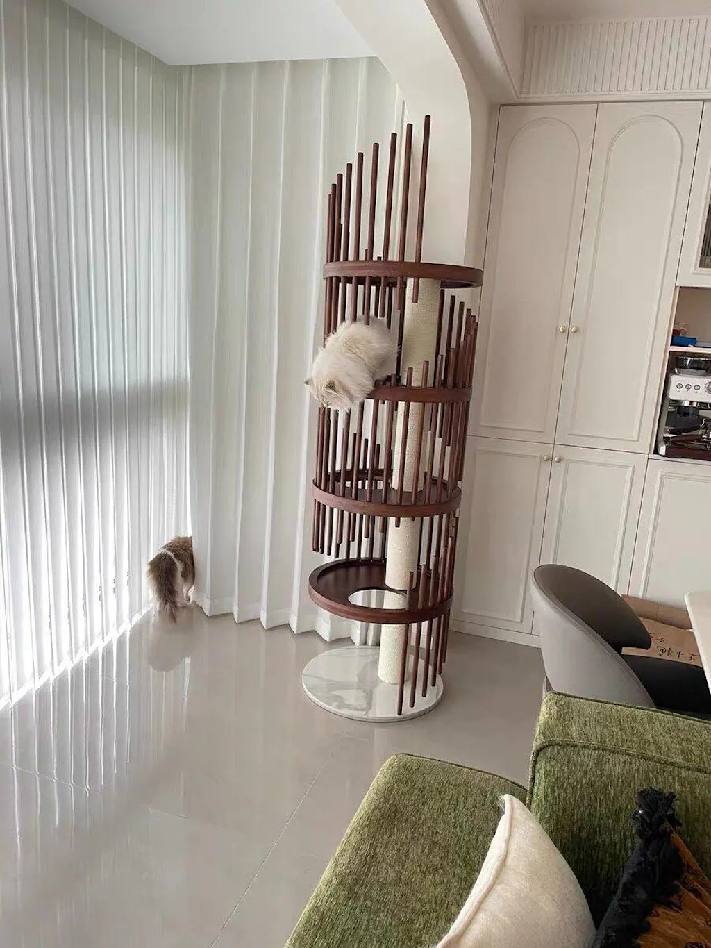 Spiral Art Solid Wood Cat Climbing Frame Tree – MEWCATS