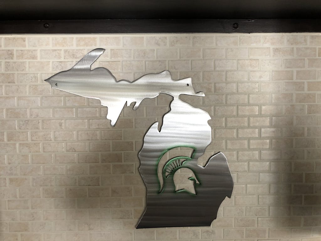 MSU State Of Michigan Metal Wall Art
