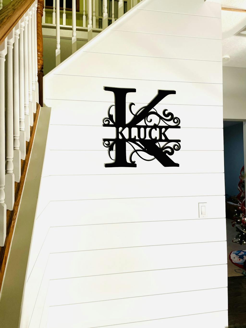 Regal Split Letter Monogram Metal Wall Art - Michigan Metal Artwork