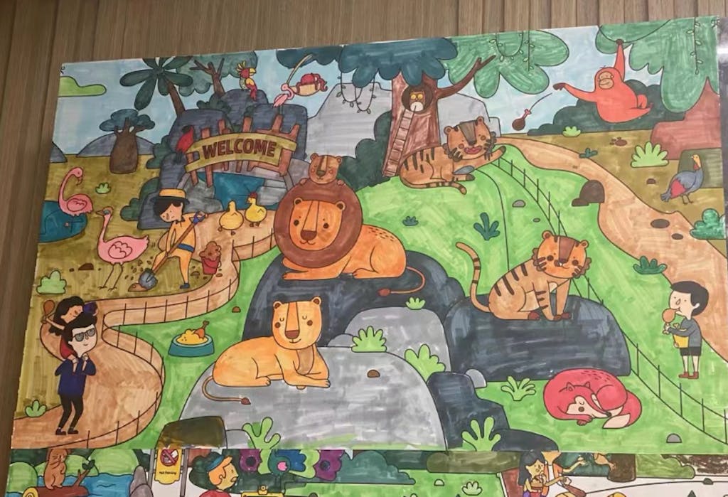 Adhesive Coloring Scroll: Animal Themed 4m Roll for Drawing – mideerart