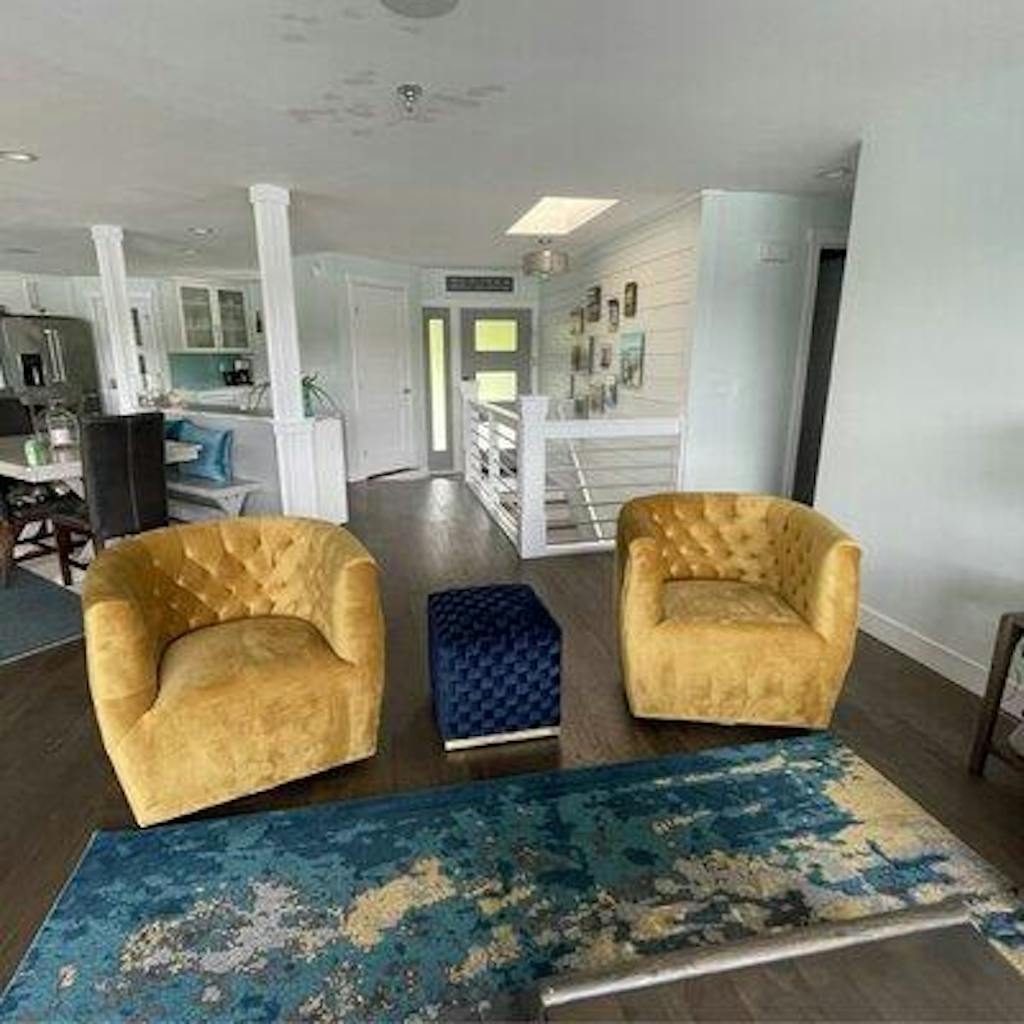 Lotte Gold Velvet Swivel Chair | MidinMod | Houston TX