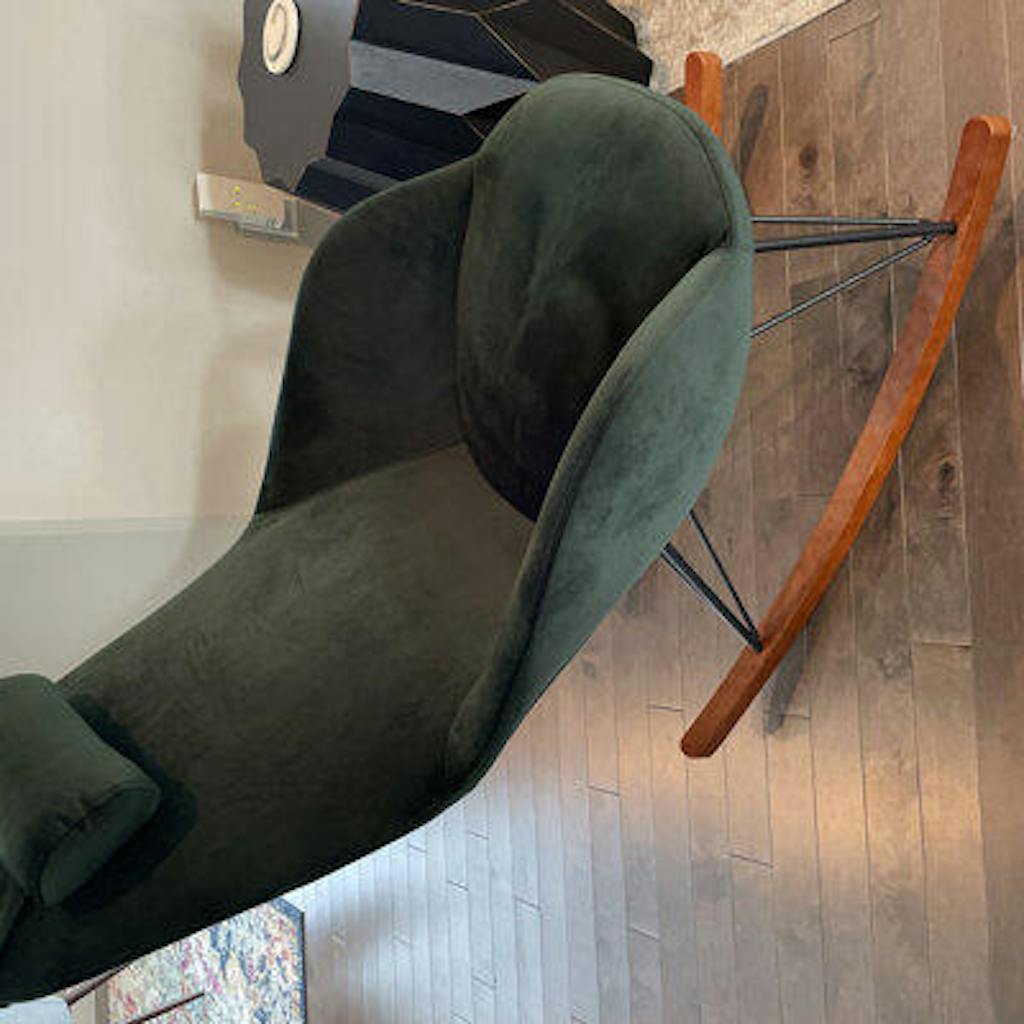 Ingrid Green Velvet Rocking Chair | MidinMod | Houston TX