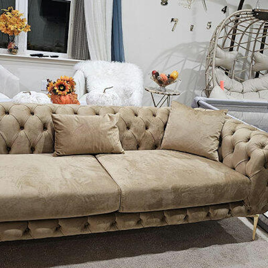 Jessica Sofa - Navy Blue Velvet | MidinMod