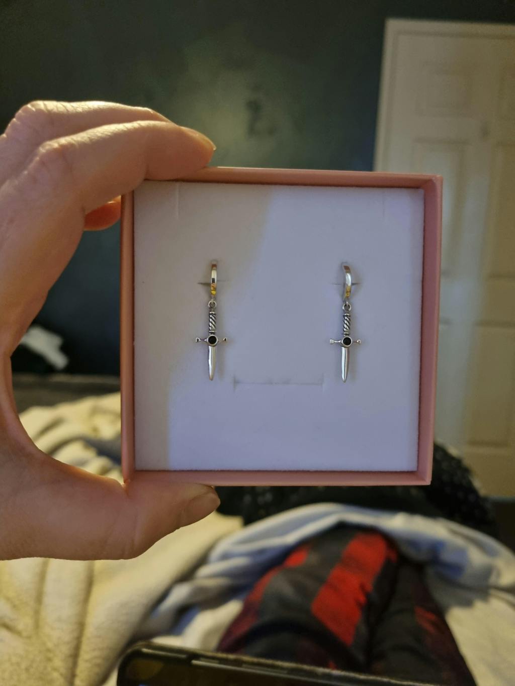 Cosmic Dagger Onyx Huggies – Midsummer Star