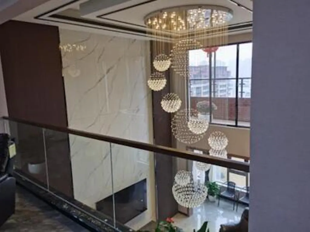 Large Modern Round Raindrop Ball Crystal Chandelier Artistic Ceiling L ...