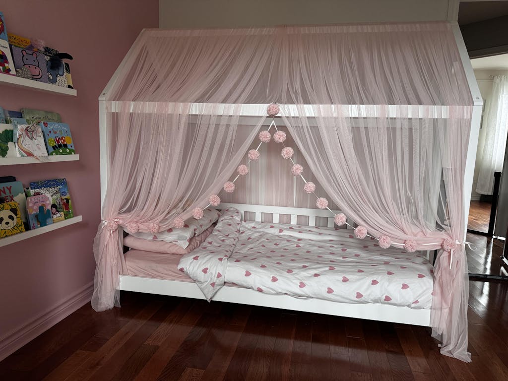 Montessori Children Wooden House Bed - Floor Bed with Removable ...