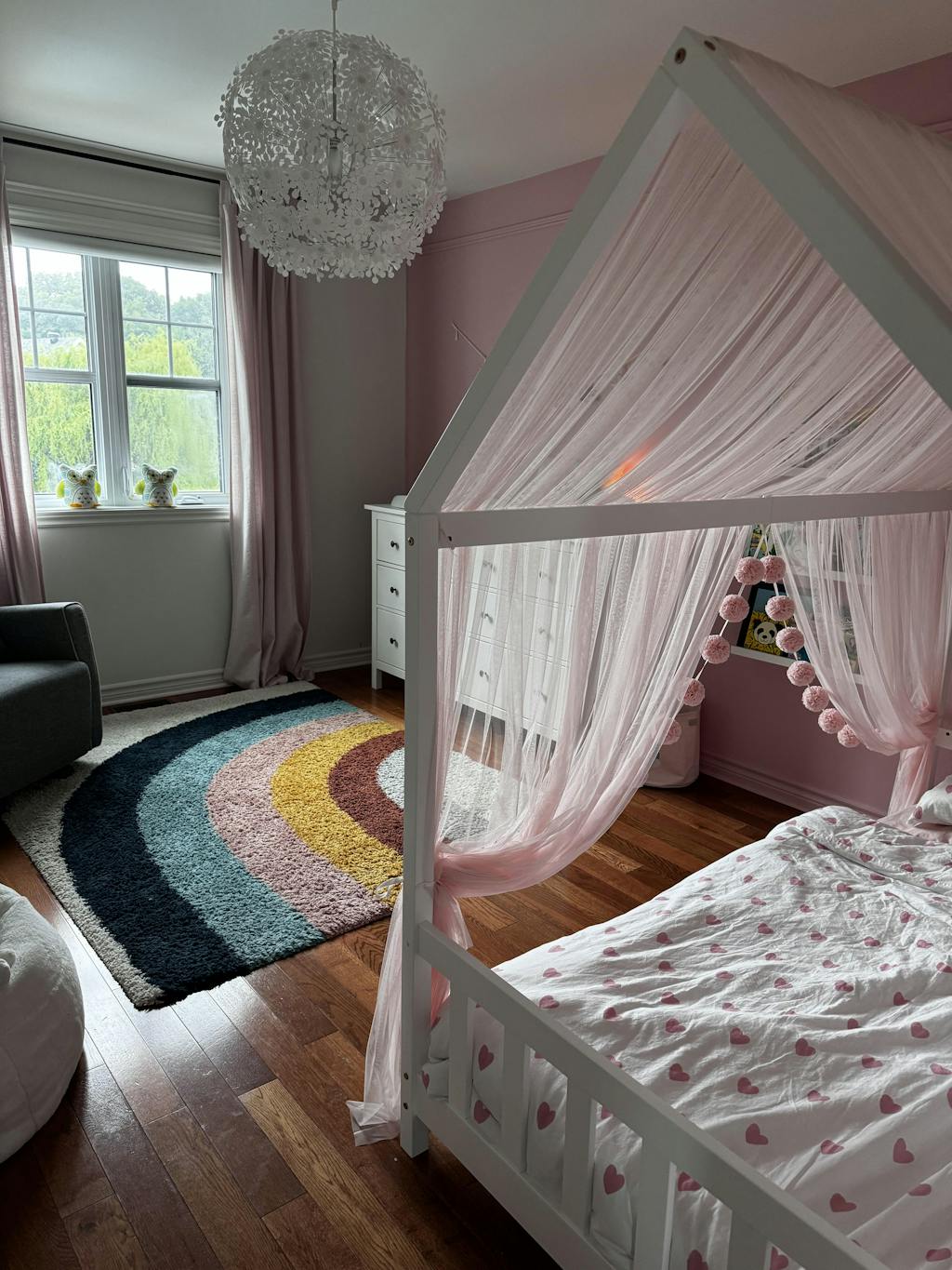 Montessori Children Wooden House Bed - Floor Bed with Removable ...