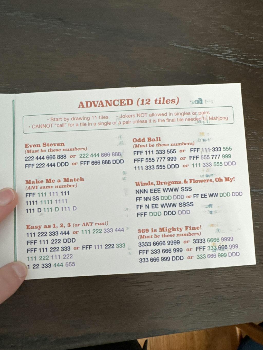 Mini Mahjer Mahjong Card - Mini Mahjer