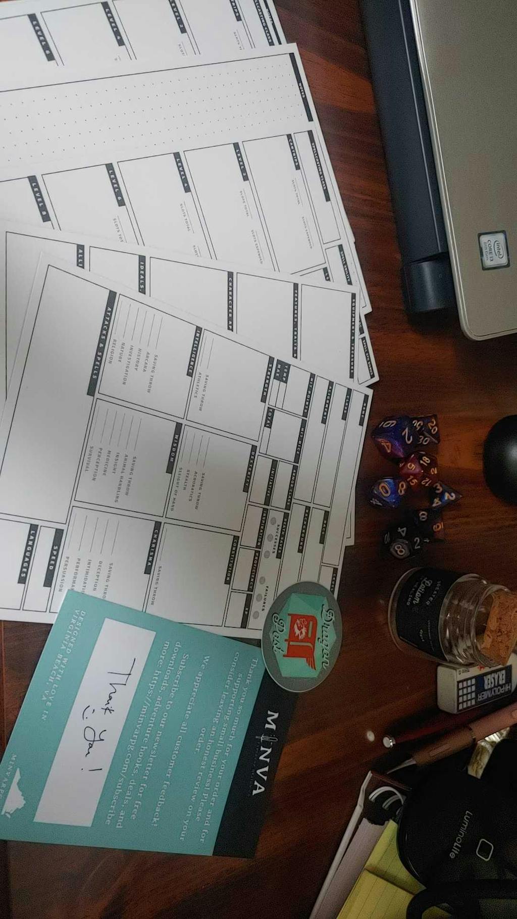 Mini 5e DnD Character Sheets – Minva Tabletop Design Co