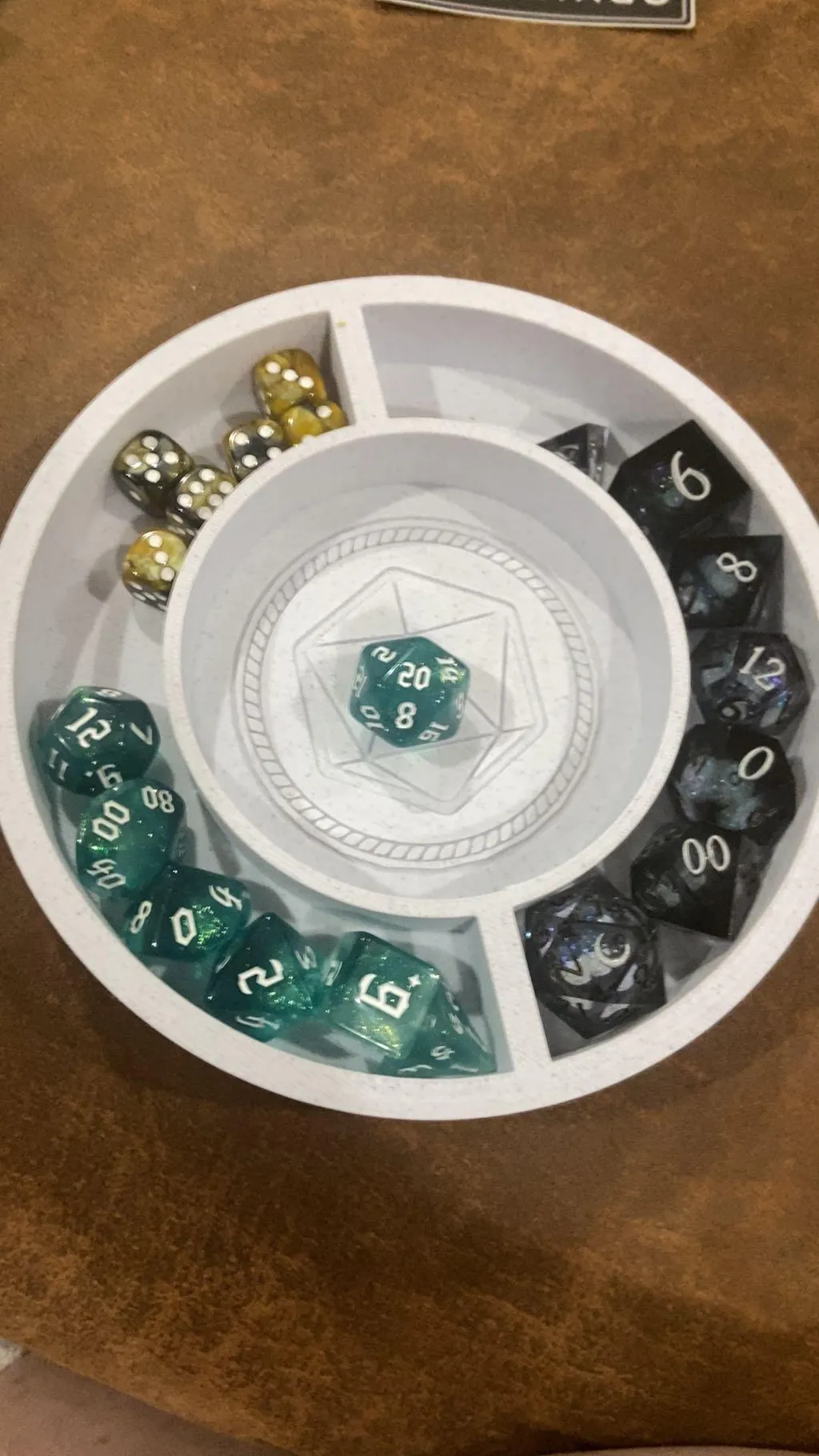 D20 Round DnD Dice Tray – Minva Tabletop Design Co