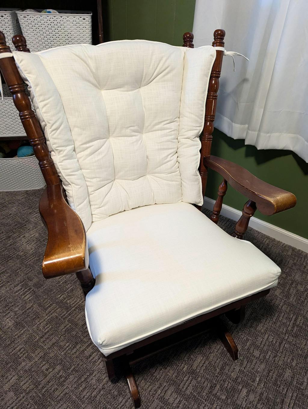 Wingback Glider Rocker Replacement Cushions for a 4-Post Rocking Chair ...