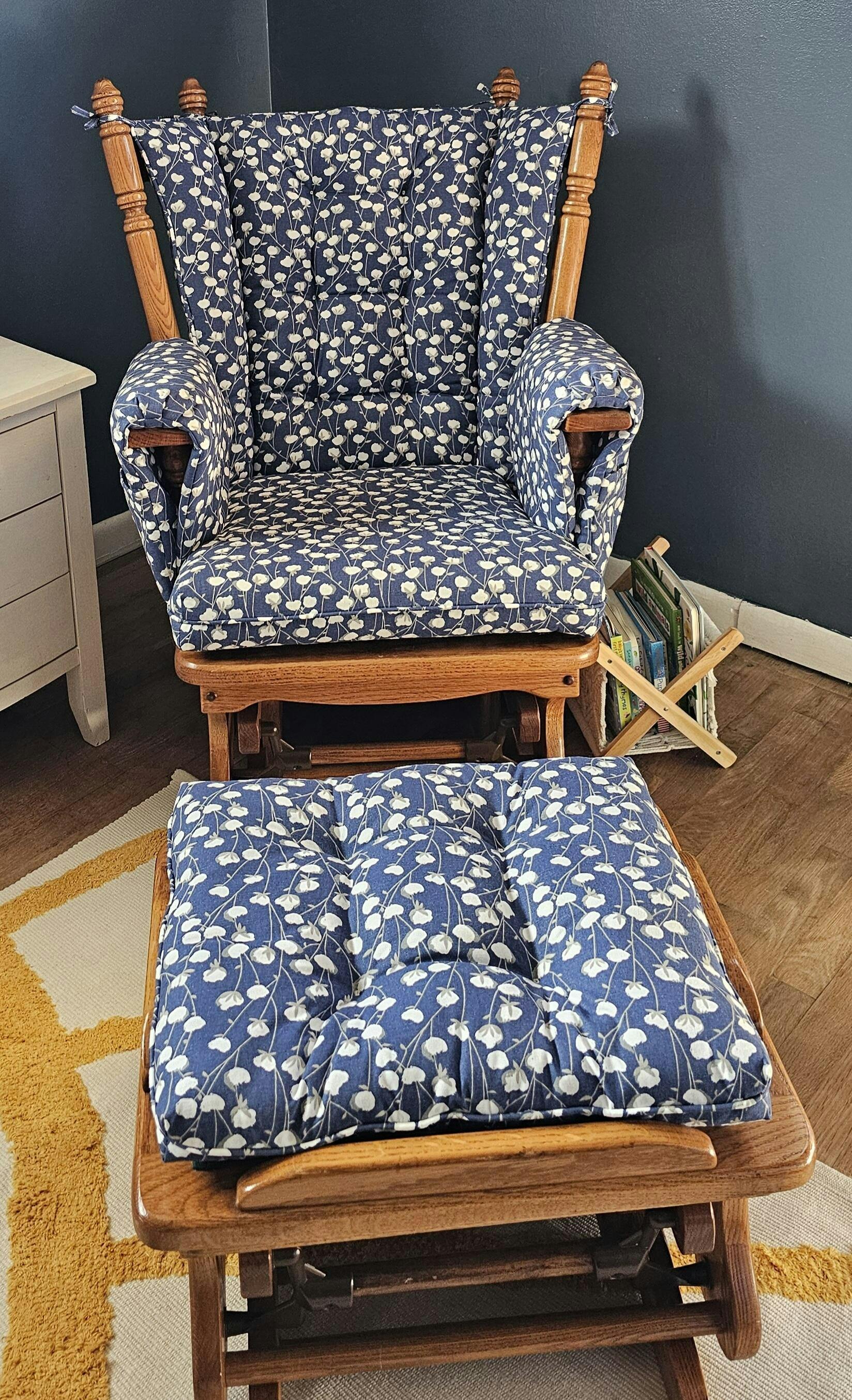 Wingback Glider Rocker Replacement Cushions for a 4-Post Rocking Chair ...