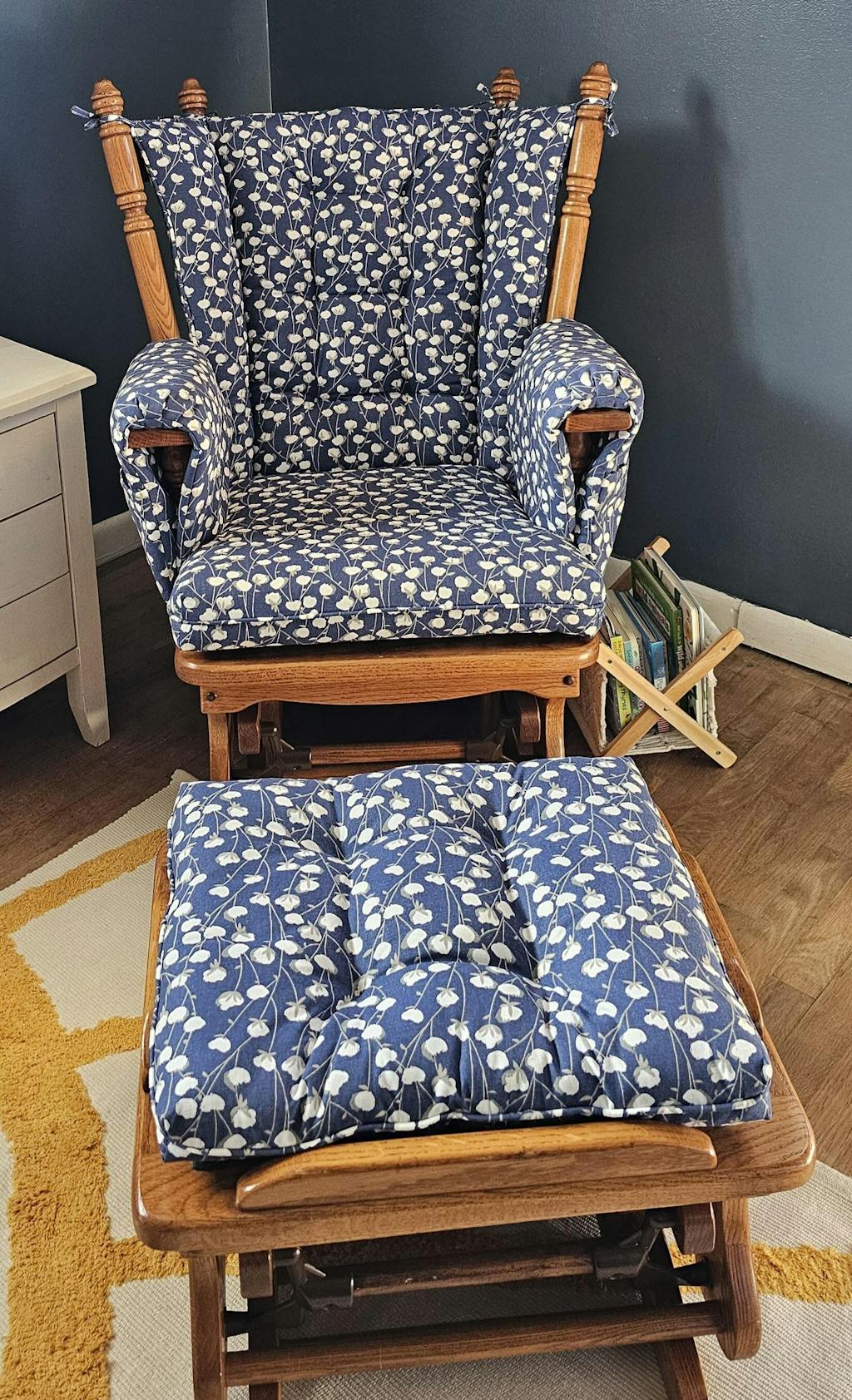 Wingback Glider Rocker Replacement Cushions for a 4-Post Rocking Chair ...
