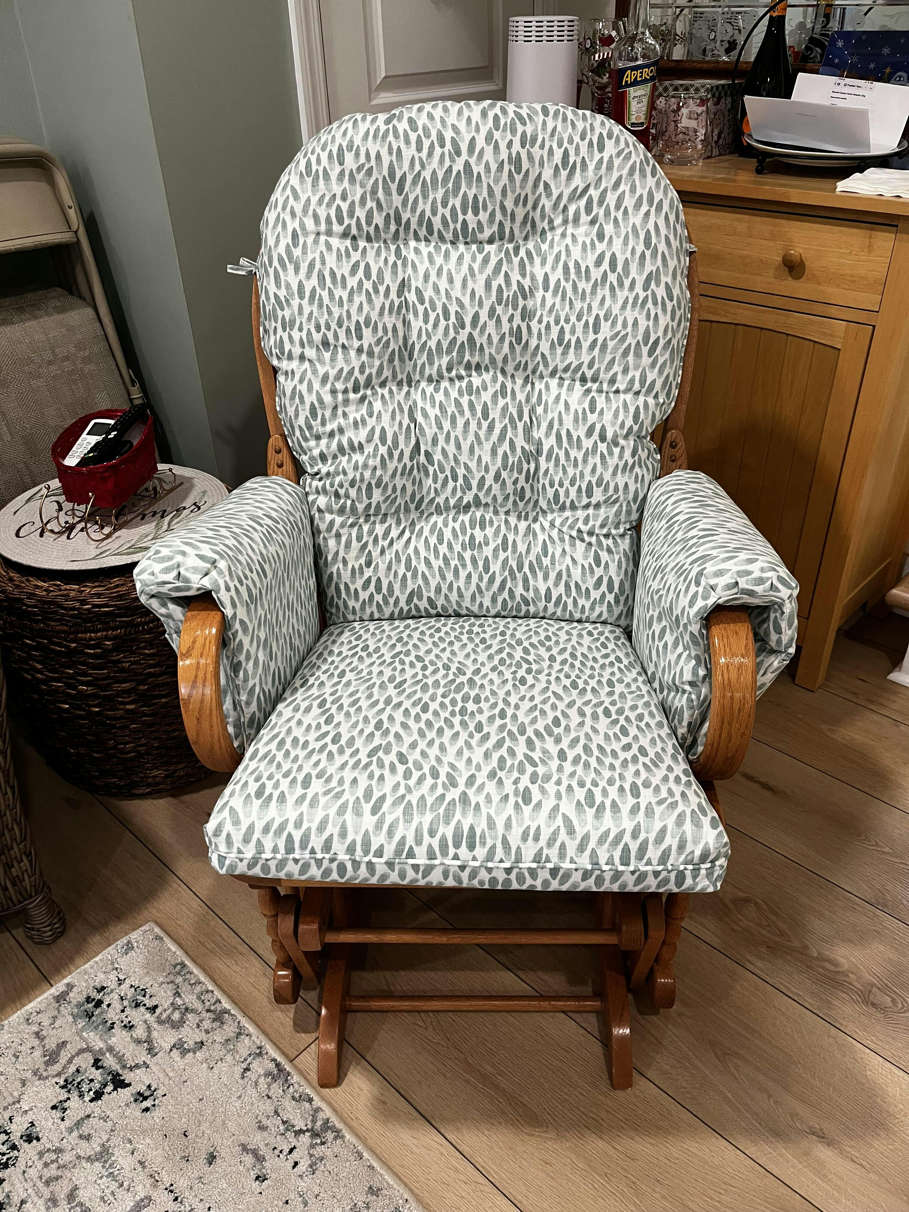 Glider Replacement Cushions for a Round Top Glider Rocker or Rocking C ...