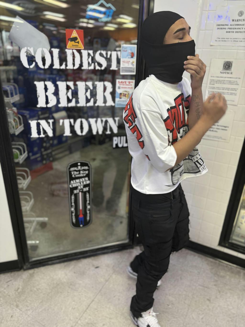 White “Monster” Cropped Tee – Mixed Emotion