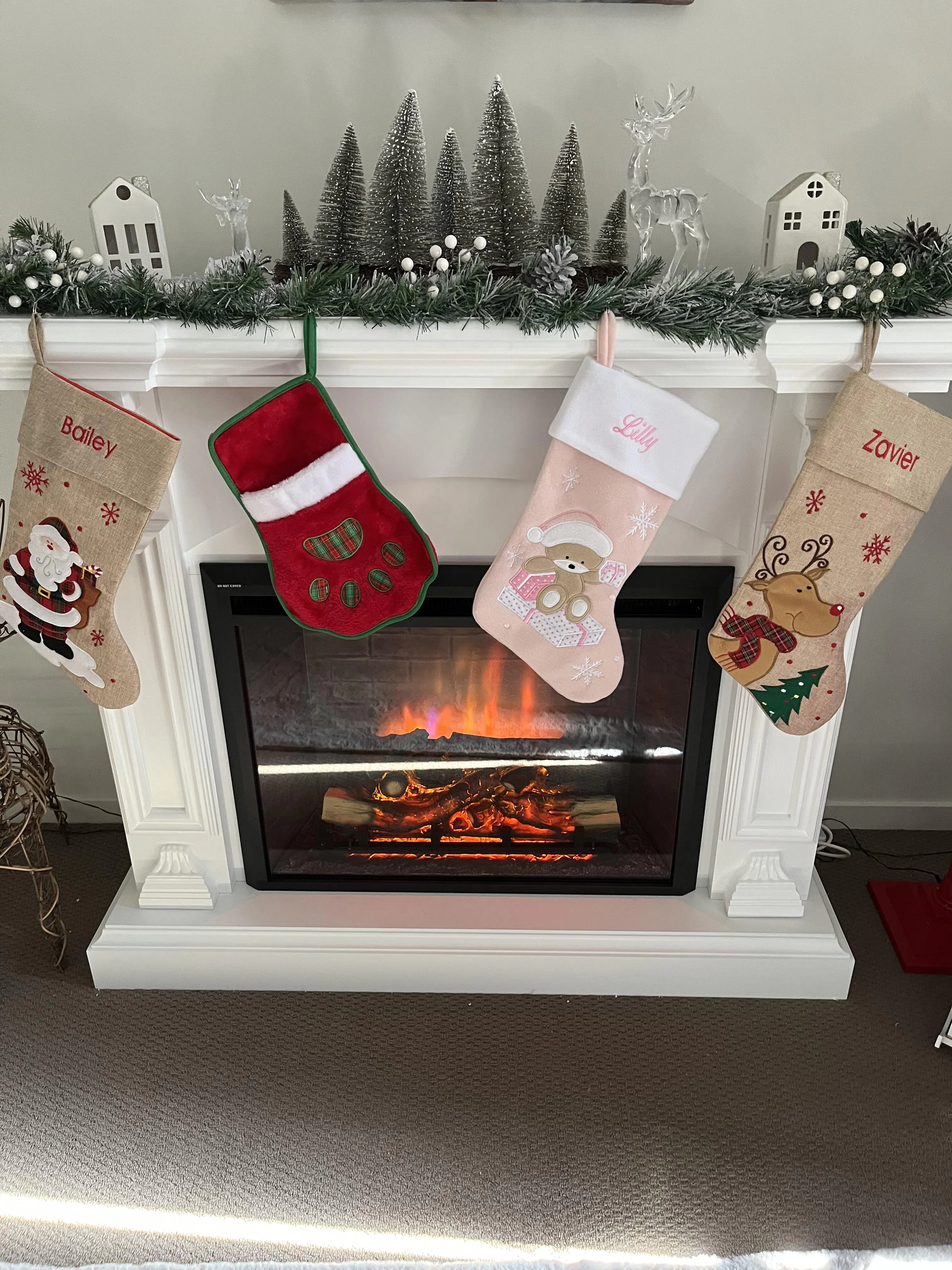 Cove 2000W Electric Fireplace Heater White Mantel Suite with 30" Primo ...