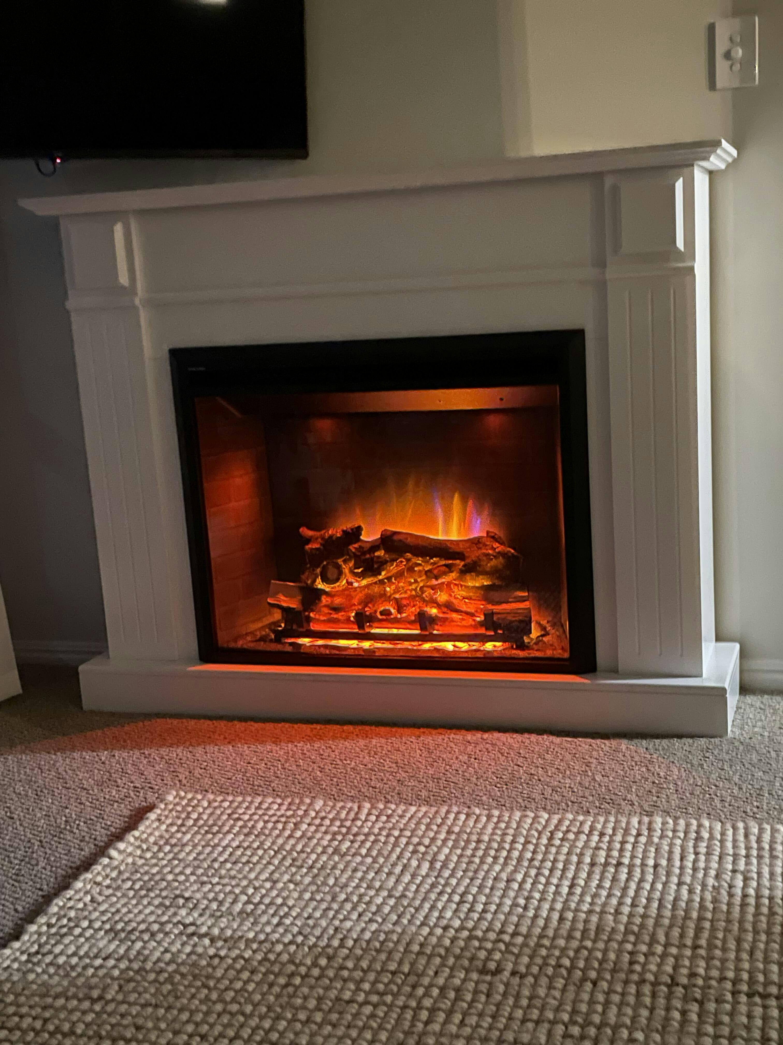 Fenton 1600W 3 Sided 72 Inch Recessed / Wall Mounted Electric Fireplace ...