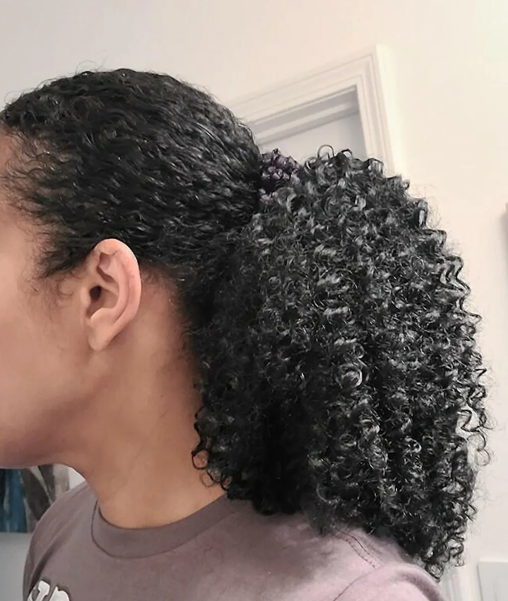 Afro Curly Human Hair Ponytail Wrap Around Clip In Hair Extensions ...