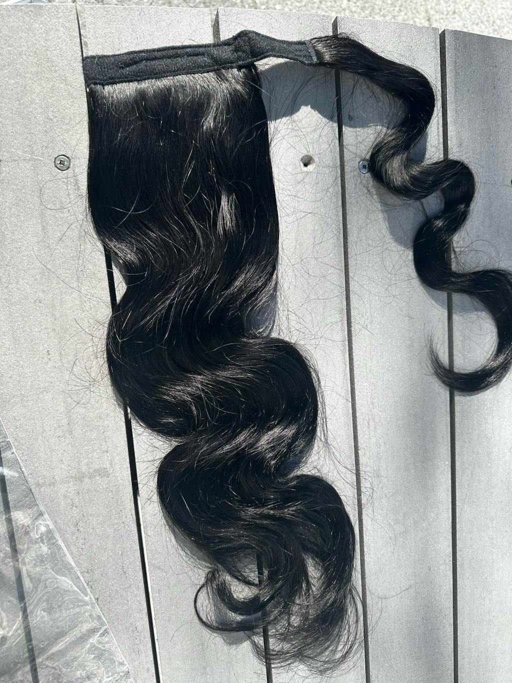 Body Wave Velcro Ponytail Brazilian Human Hair Wrap Arount Ponytail ...