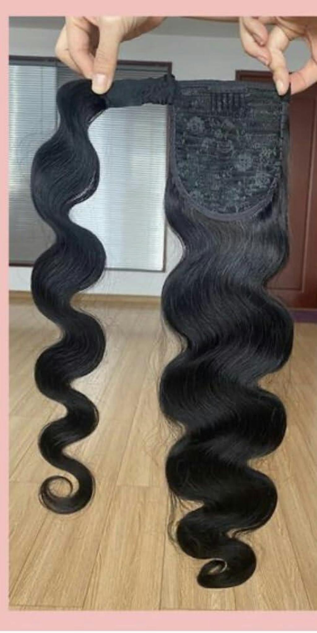 Body Wave Velcro Ponytail Brazilian Human Hair Wrap Arount Ponytail ...