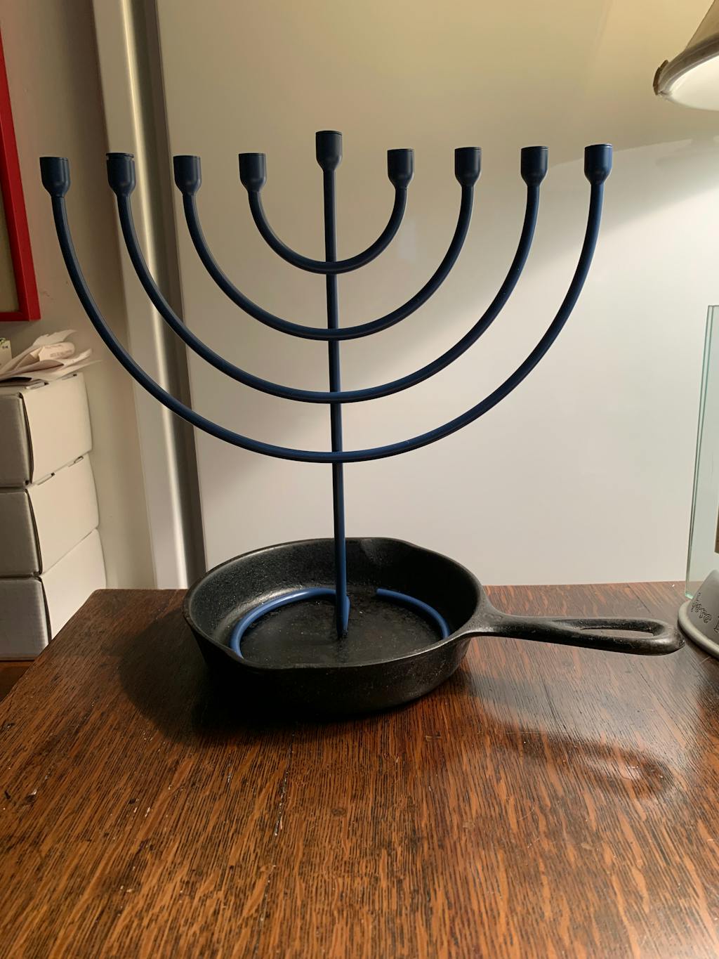 Trace Menorah by Via Maris - Midnight Blue