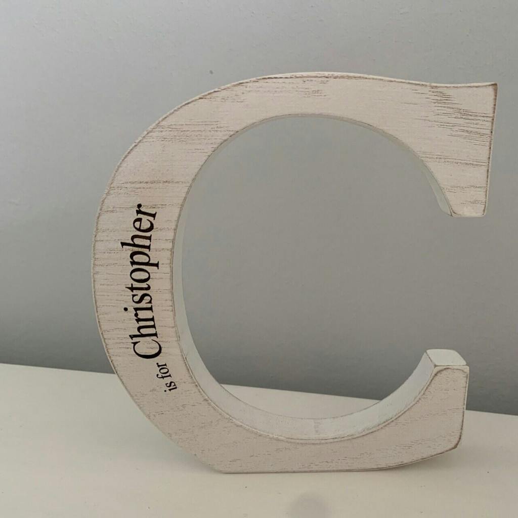 Personalised Wood White Letter by Modo Creative