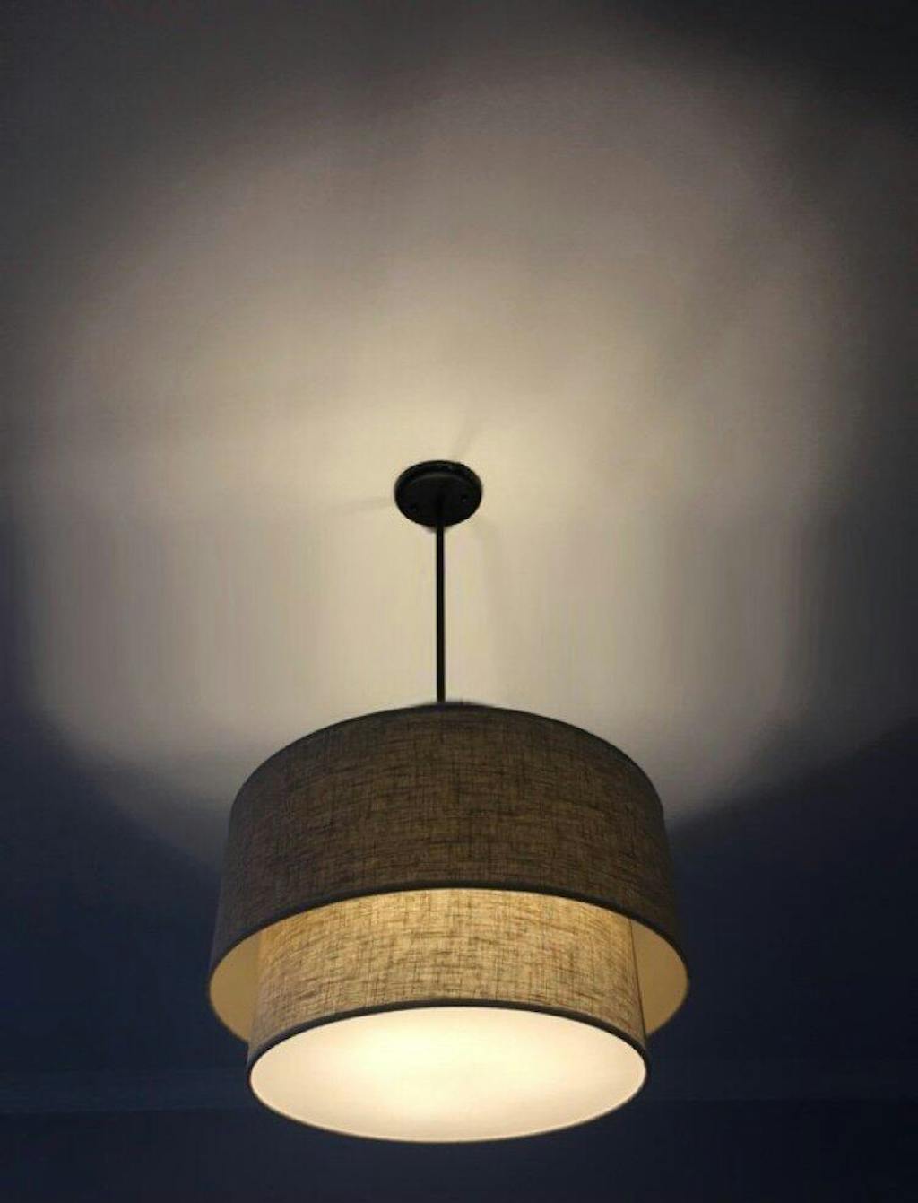 Dumora Double Fabric Drum Pendant Light - Modern Layered Shade Ceiling – Monulo