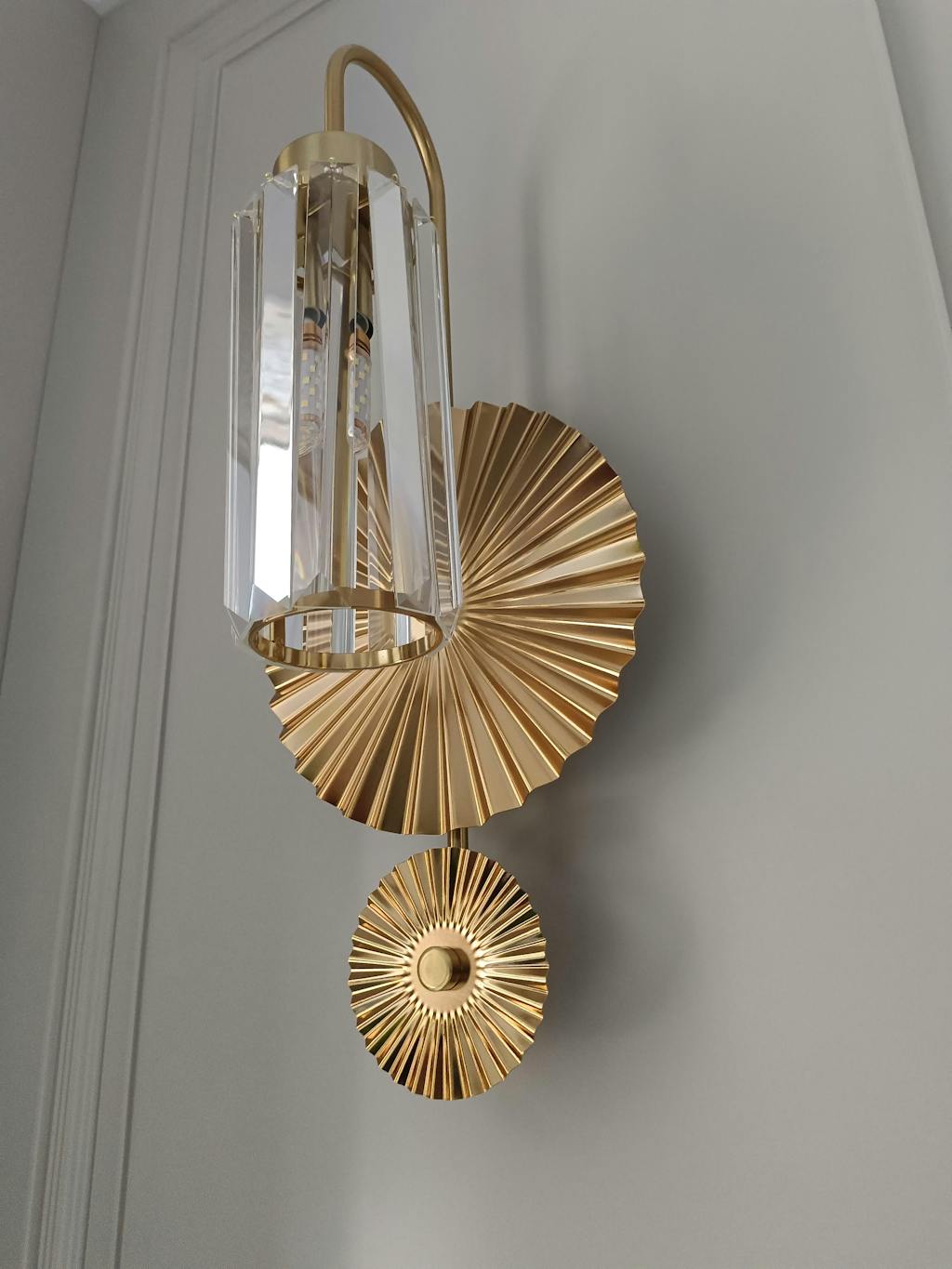 Gold Plate Crystal Wall Lamp - Mooielight - Gold Plate Crystal Wall Lamp