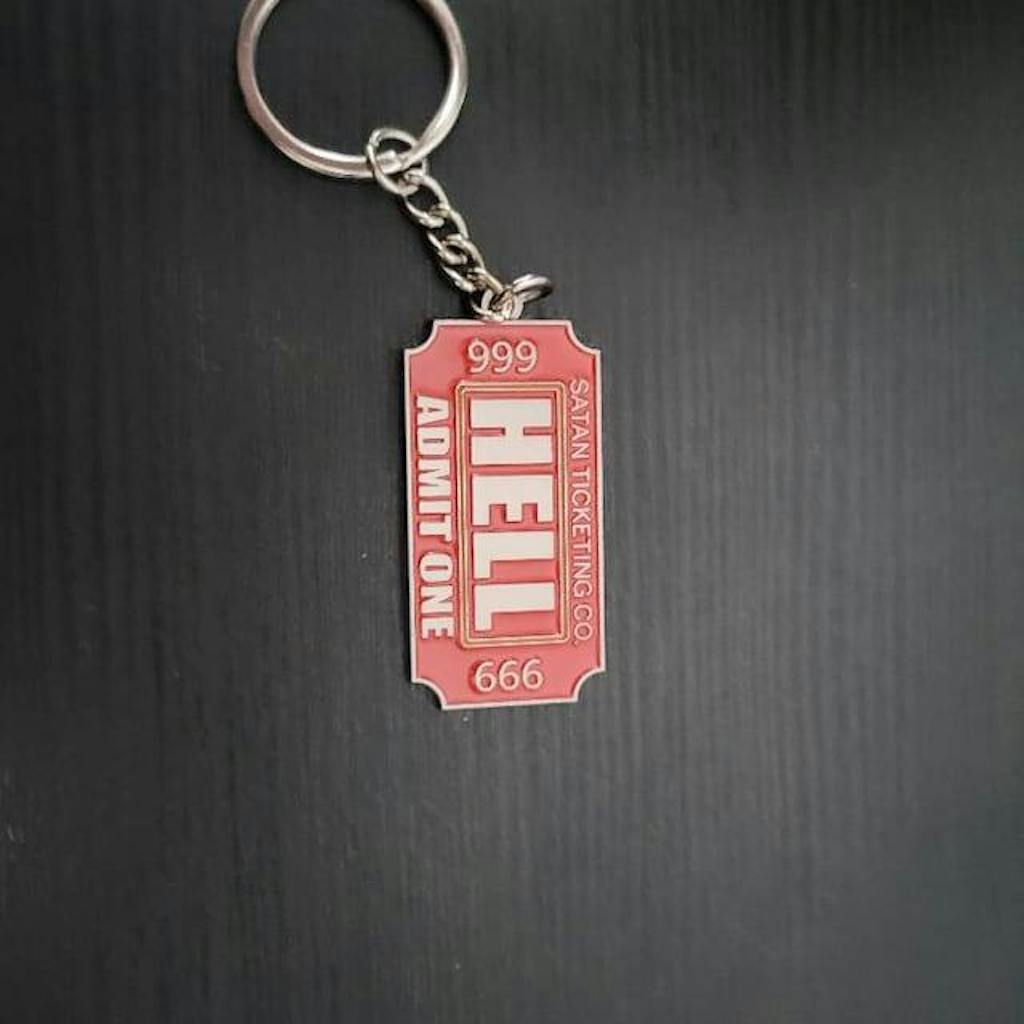 Ticket to Hell Admit One Metal Keychains – Moonmoli