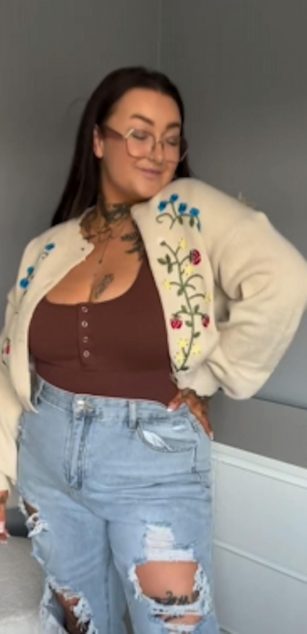 MOOSLOVER Thread Press Botton Tummy Control Bodysuit