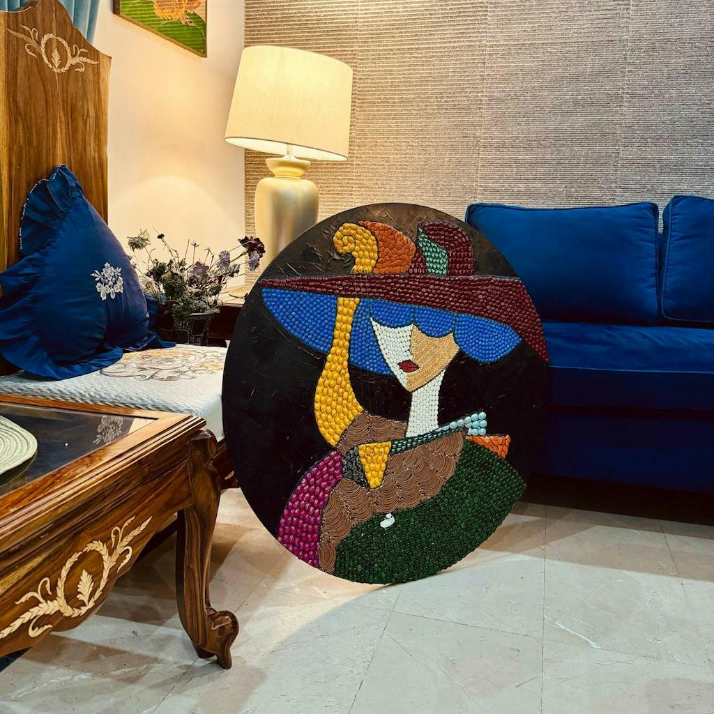 SIGNATURE HARMONY ART WITH LASANI SHEET and MULTI-COLOR WALL ART DESIG