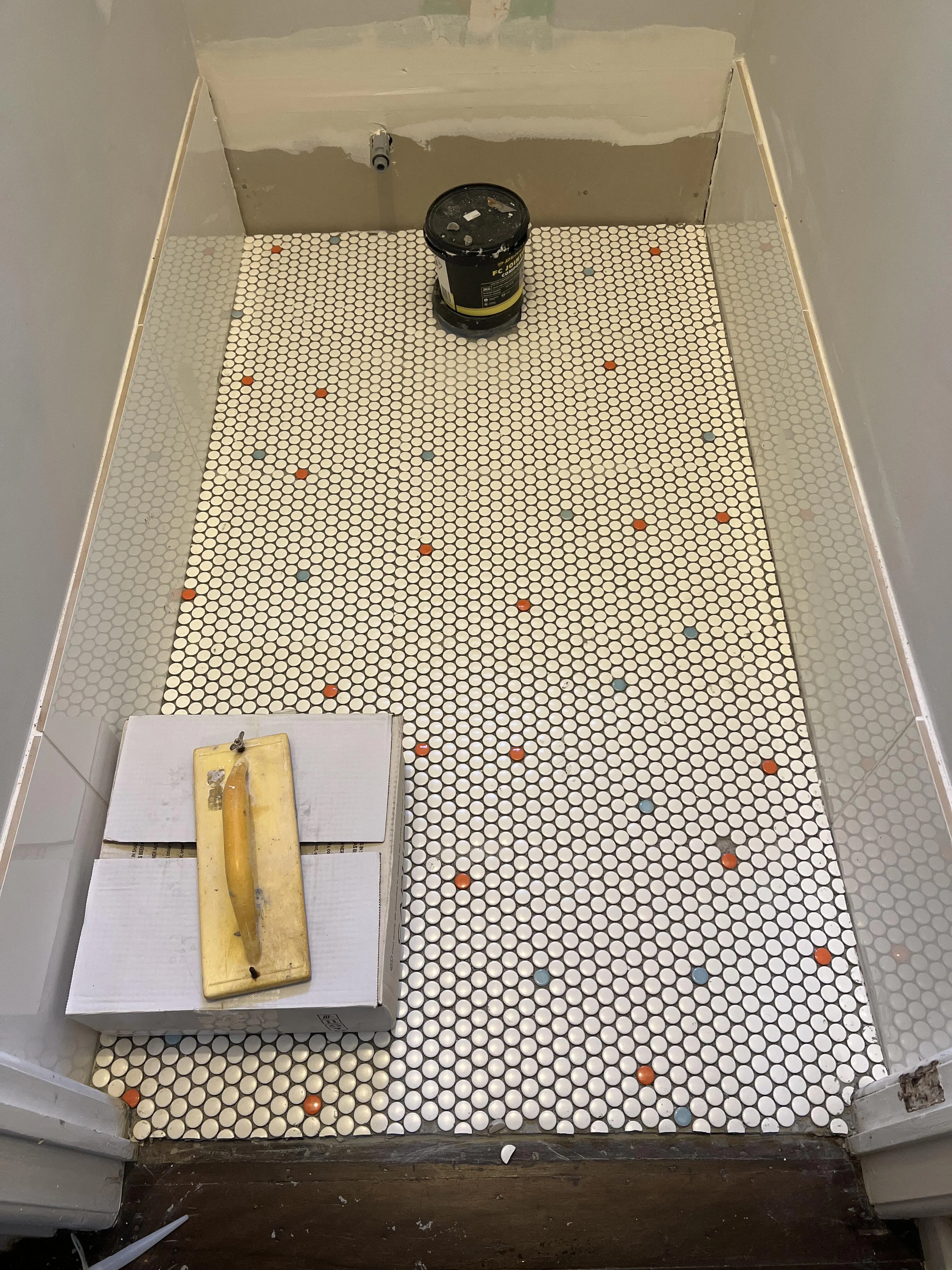 Orange Gloss Penny Round Mosaic Tile - Mosaic Mode