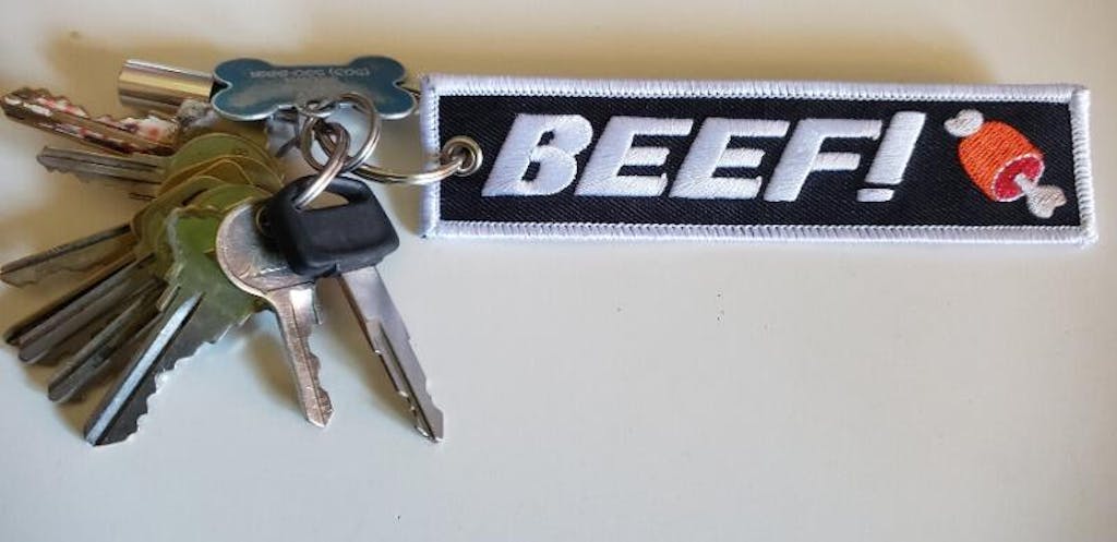 Spicy110 - Beef! Motorcycle Keychain - Moto Loot