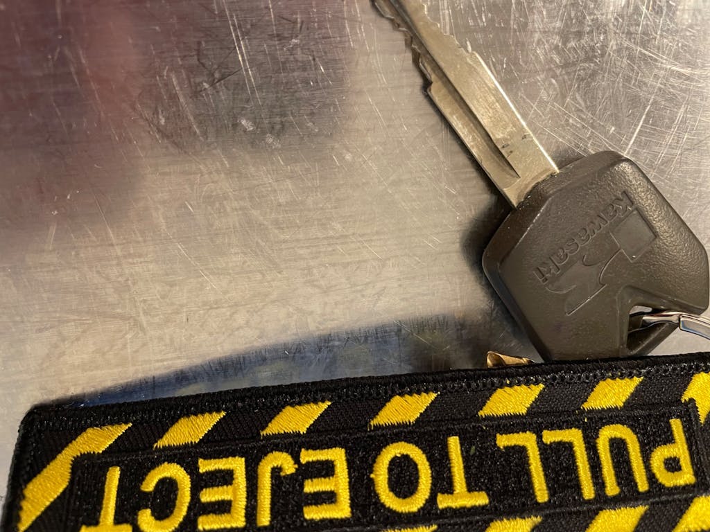 Pull To Eject - Motorcycle Keychain - Moto Loot