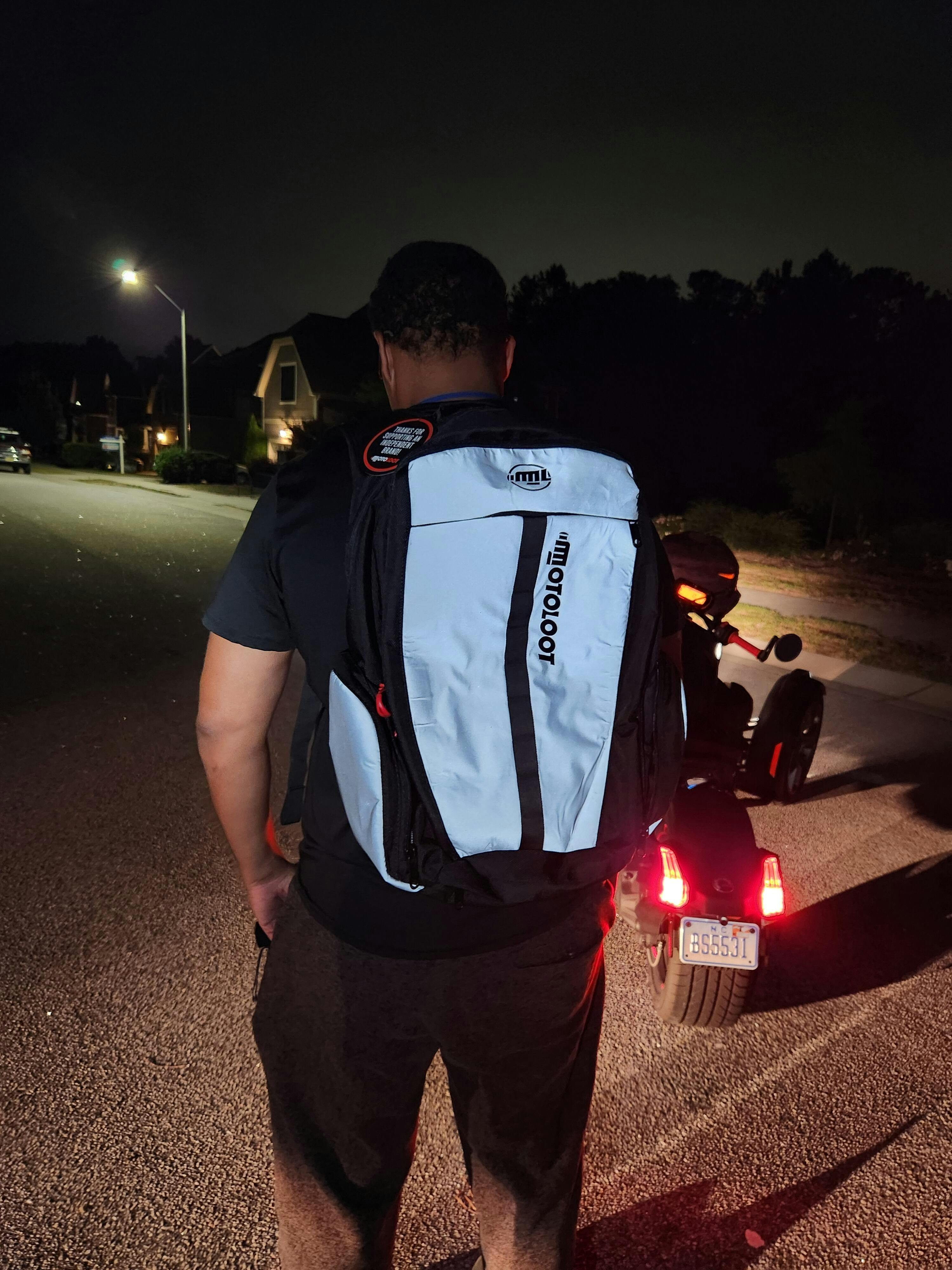 Insanely Reflective Motorcycle Backpack - Moto Loot