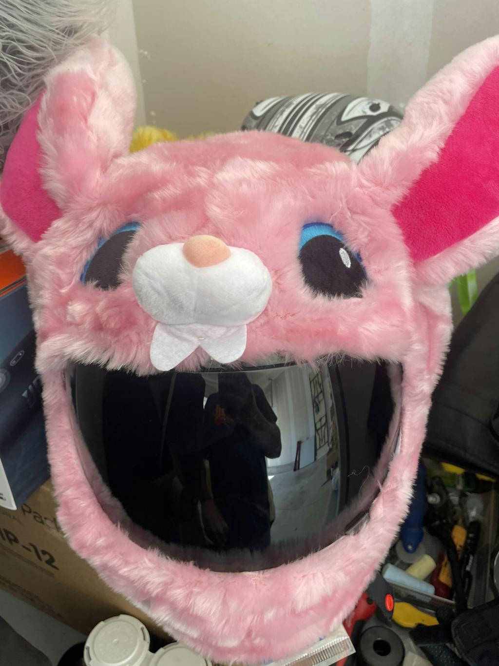Motorcycle Helmet Cover - Pink Bunny - Moto Loot