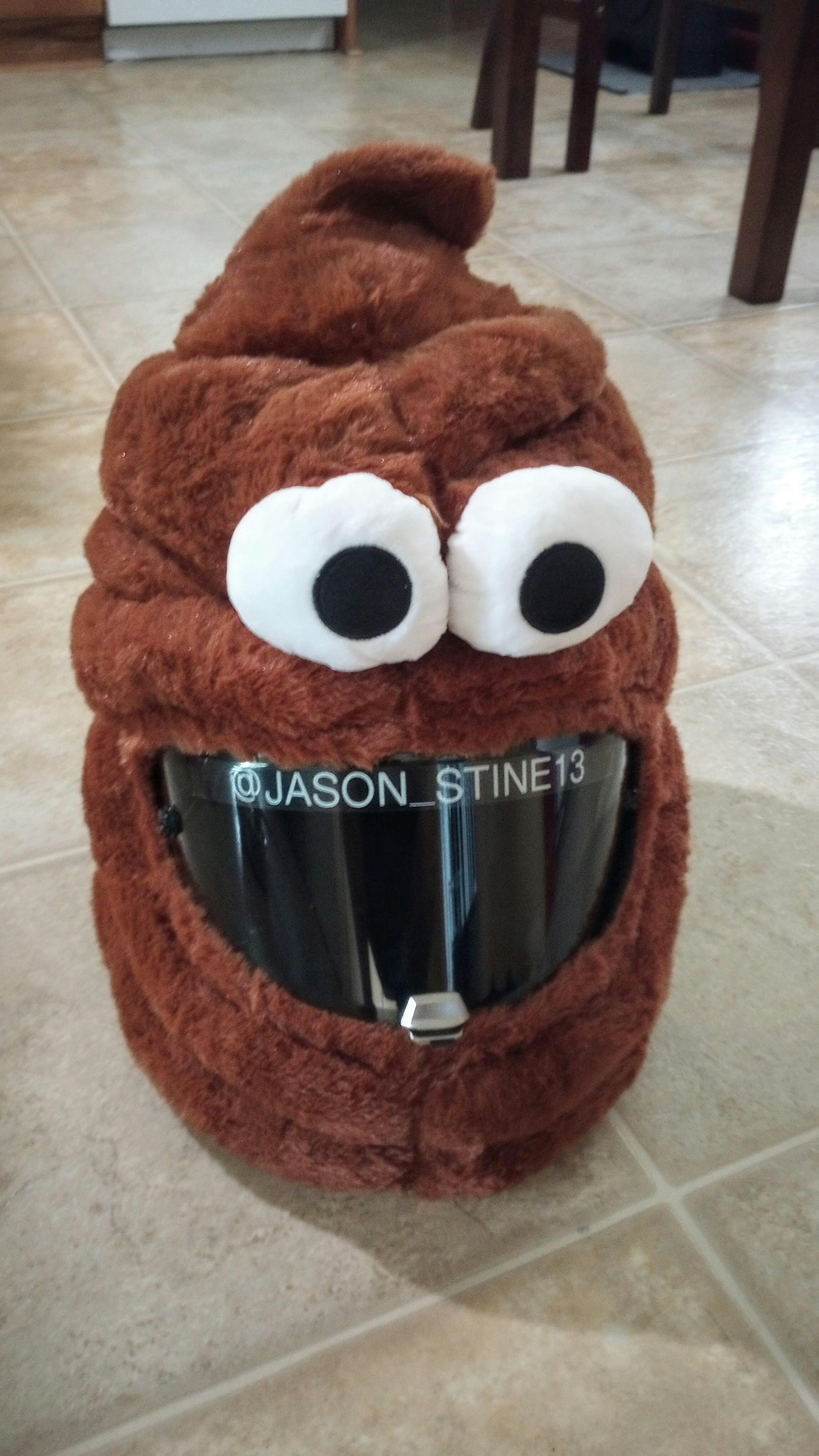 Motorcycle Helmet Cover - Poop Emoji - Moto Loot