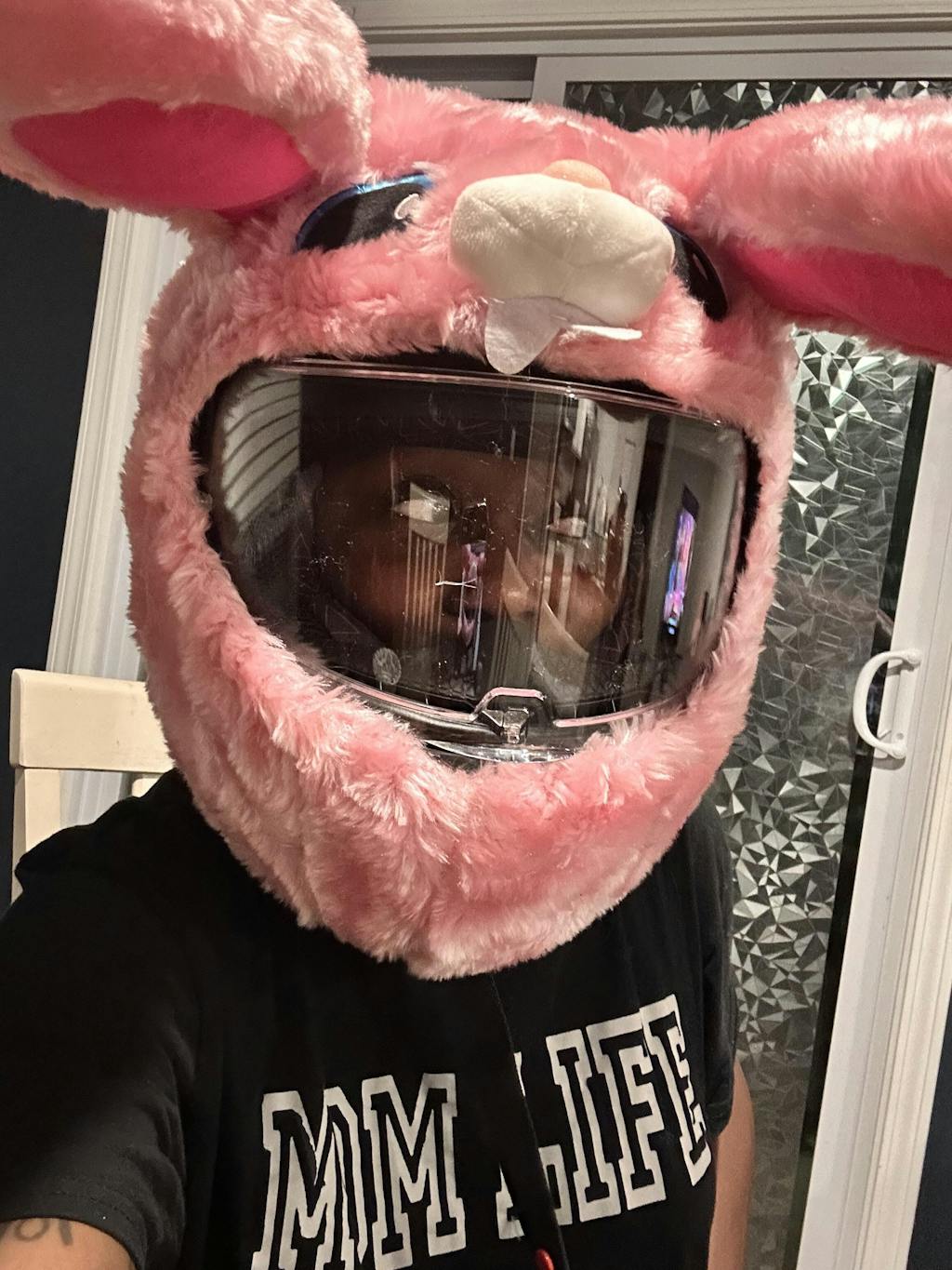 Motorcycle Helmet Cover - Pink Bunny - Moto Loot