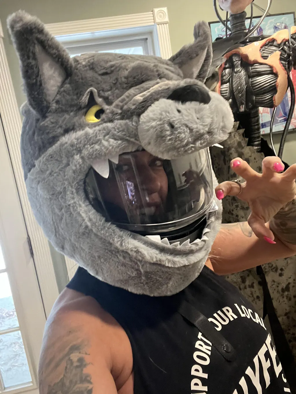 Motorcycle Helmet Cover - Wolf - Moto Loot