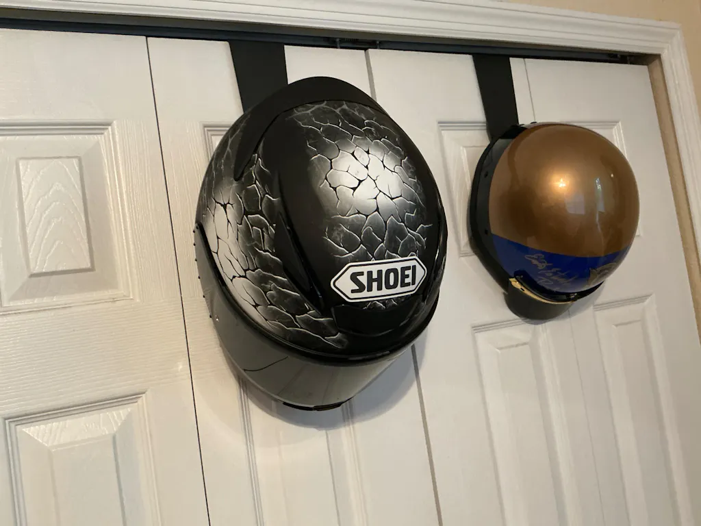Motorcycle Helmet Rack (Over Door) by Moto Loot - Black