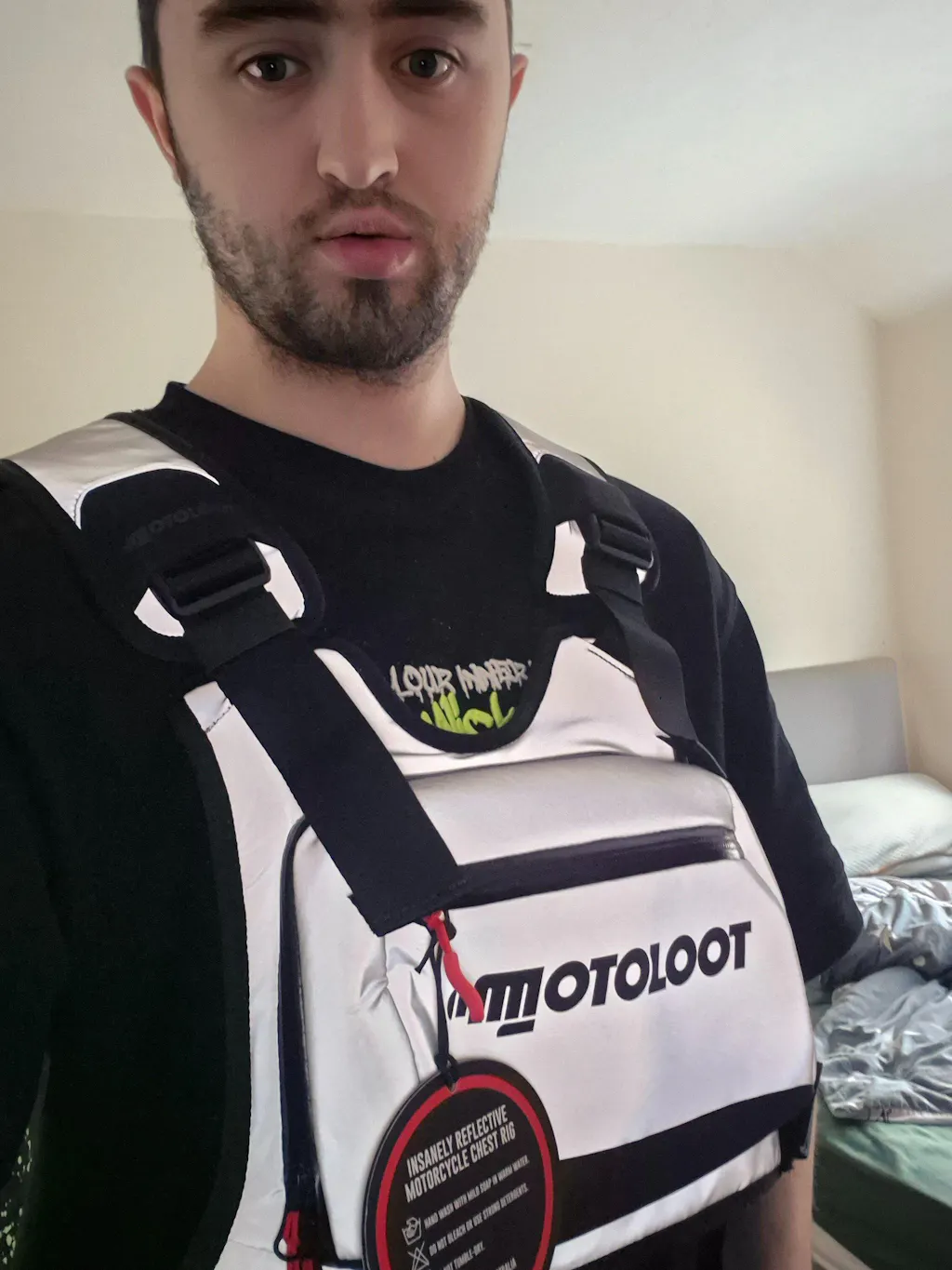 Insanely Reflective Motorcycle Chest Rig - Glowrider - Moto Loot