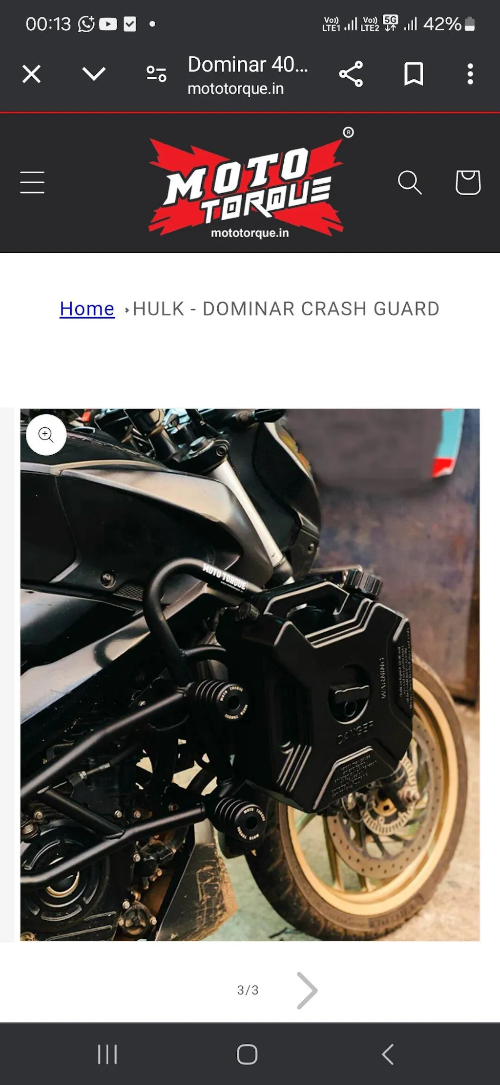Dominar 400 Crash Guard Online | Best Crash Guard for Dominar 400 ...