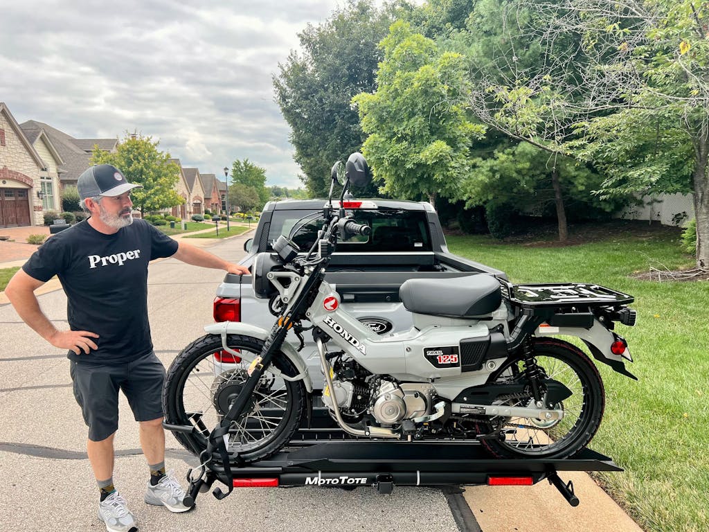 MotoTote m3 - Single Steel Motorcycle Hitch Carrier (500 lbs. Capacity)