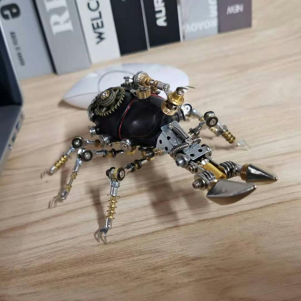 3Pcs Metal 3D Eastern Lucaninae Beetles Insect Mechanical Assembly Mod