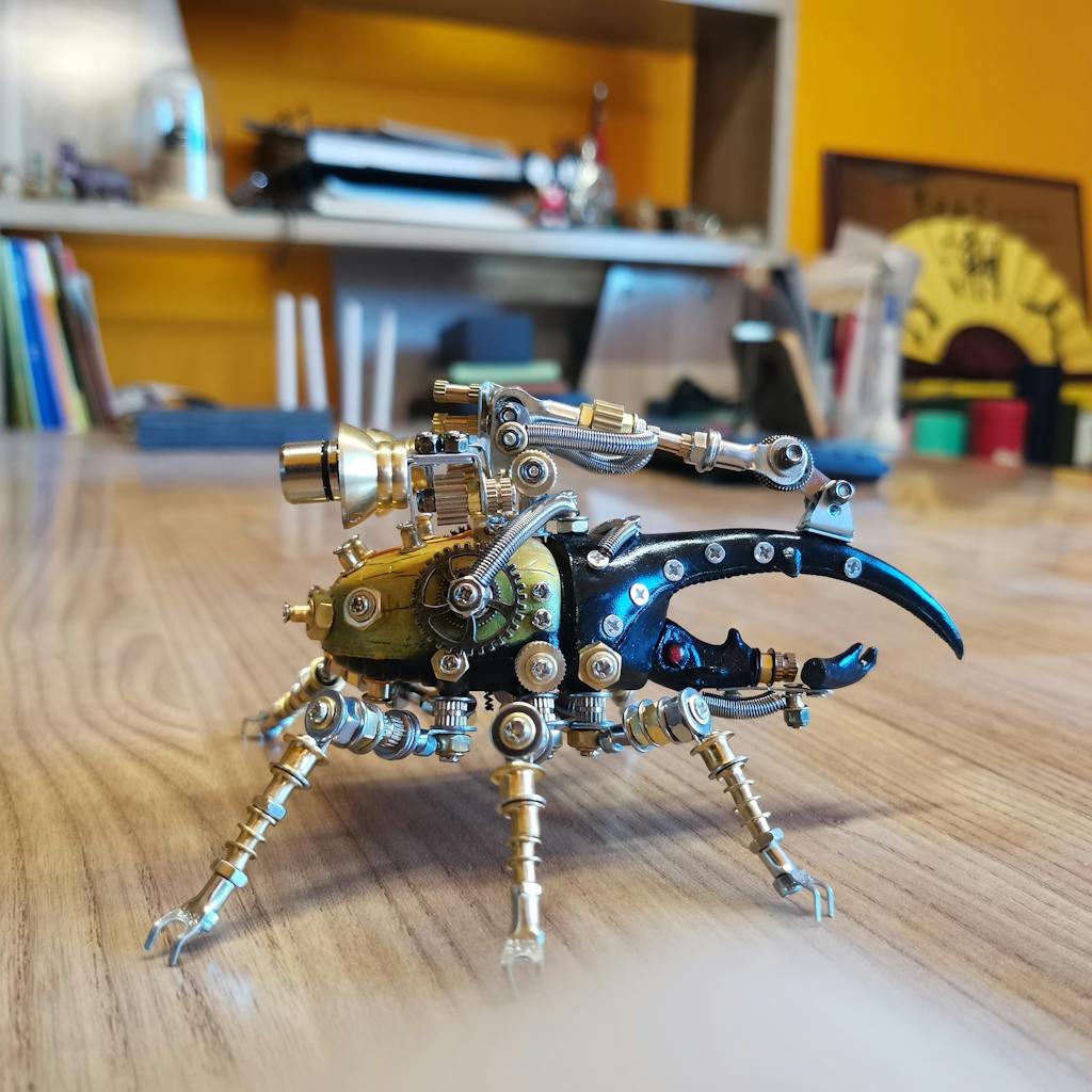 3Pcs Metal 3D Eastern Lucaninae Beetles Insect Mechanical Assembly Mod