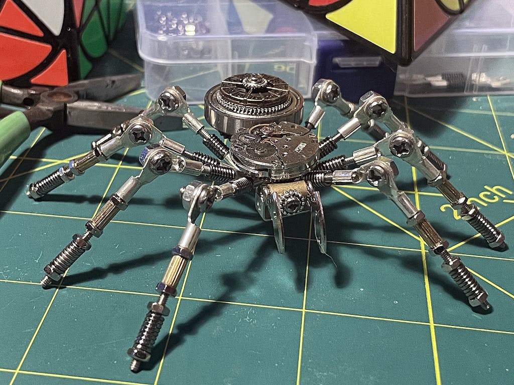 DIY Assemby Metal 3D Spider Model Kit Home Office Decor Gift