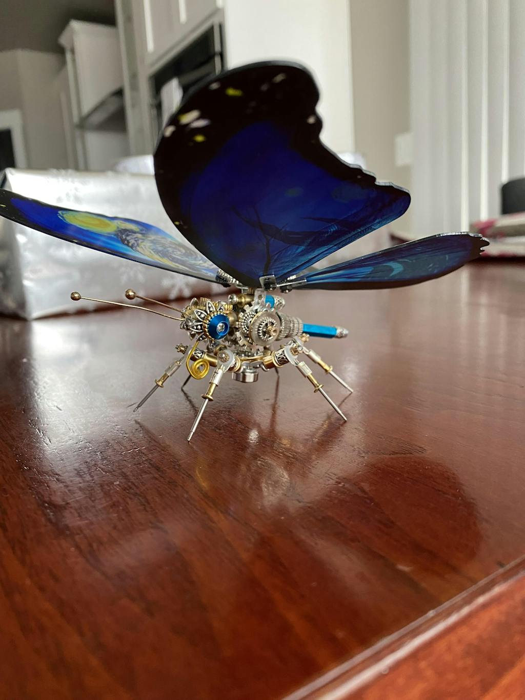 Steampunk Starry Night Blue Morpho Butterfly Metal Model DIY Kits