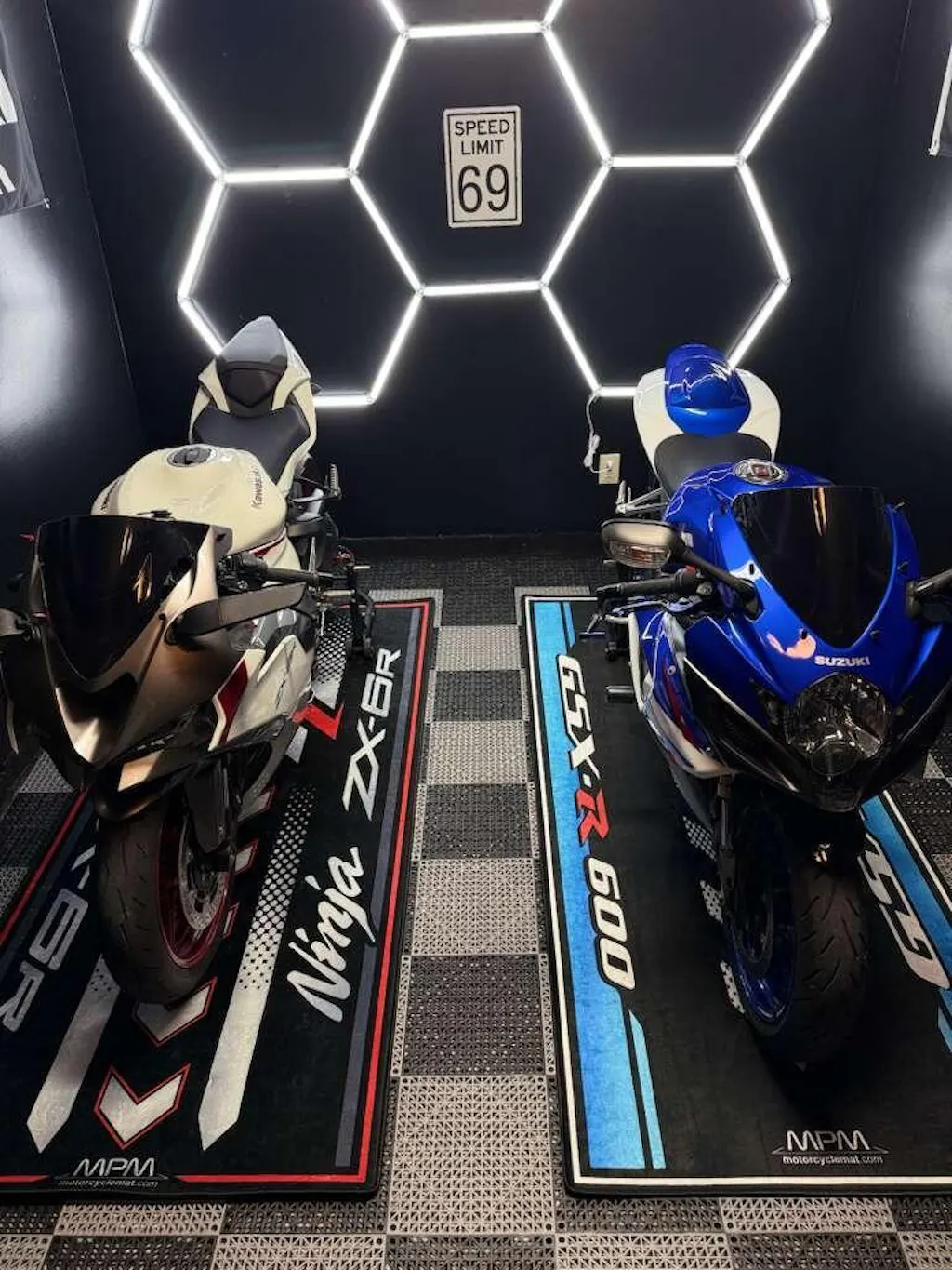 MPM Motorcycle Mats for Garage & Track | Custom & Model-Specific